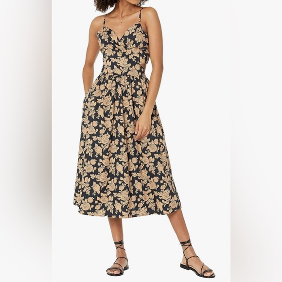 The Drop | Dresses | The Drop Makenna Smocked Back Midi Elegant Floral ...